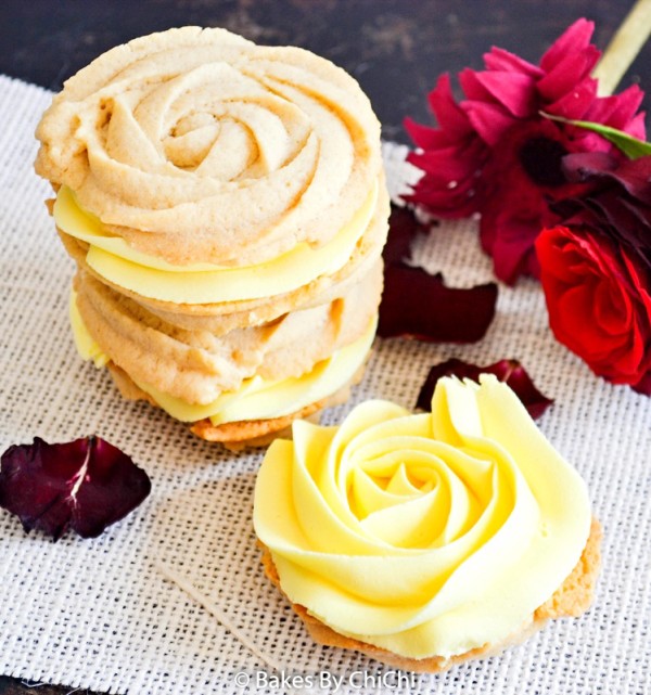 Vanilla and Lemon Spritz Sandwich Cookies - Bakes by Chichi